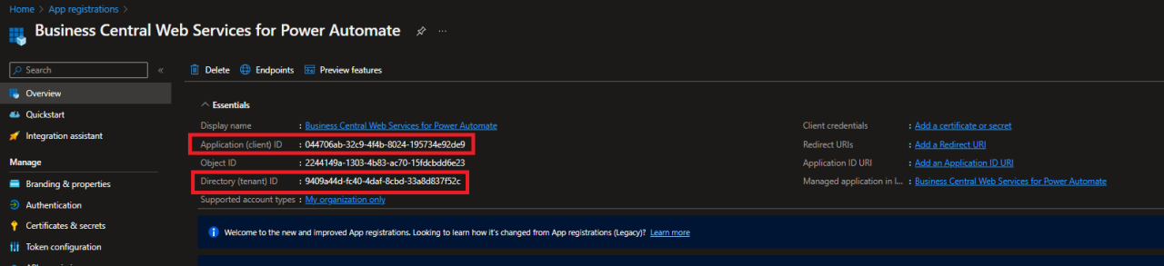 Power Automate and Business Central OAuth Authentication | DynamicPoint