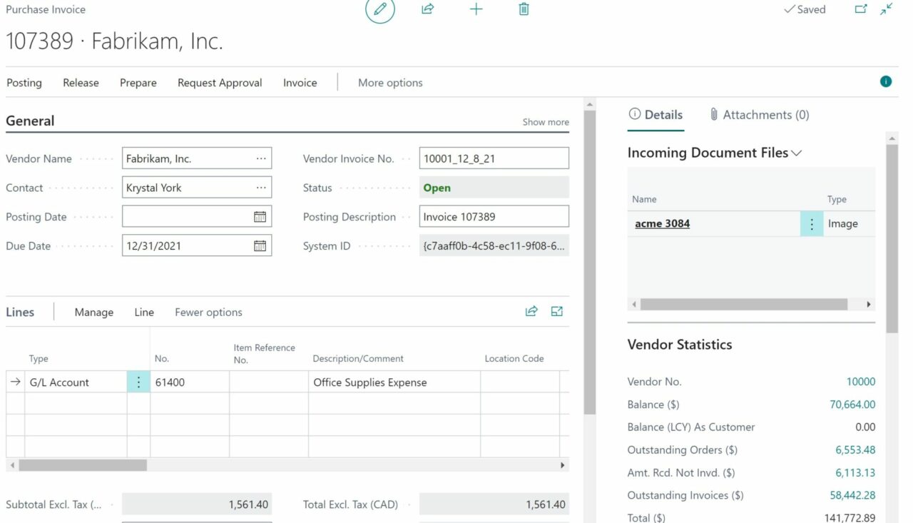 Business Central AP Automation