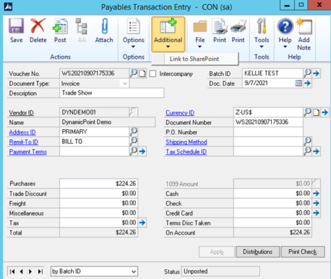 Dynamics GP AP Automation